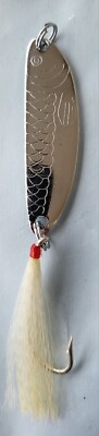 Side-Winder Jigging Spoons with White Hair Hook | eBay