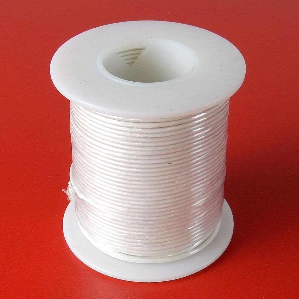 50ft 18awg 18ga White Stranded 300V Copper Wire Hook UP | eBay