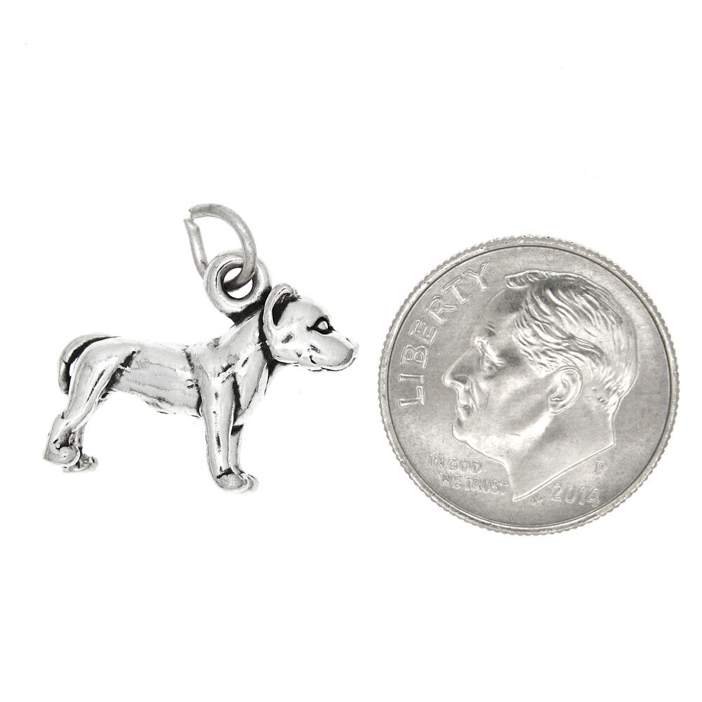 Sterling Silver 3D Large Pit bull Pitbull Puppy Dog Charm or Pendant | eBay