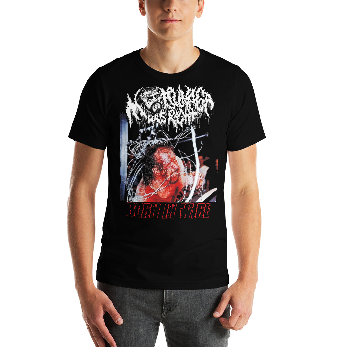 MATSUNAGA WAS RIGHT Born In Wire T-Shirt NEW! CZW GCW ECW Terry Funk ...