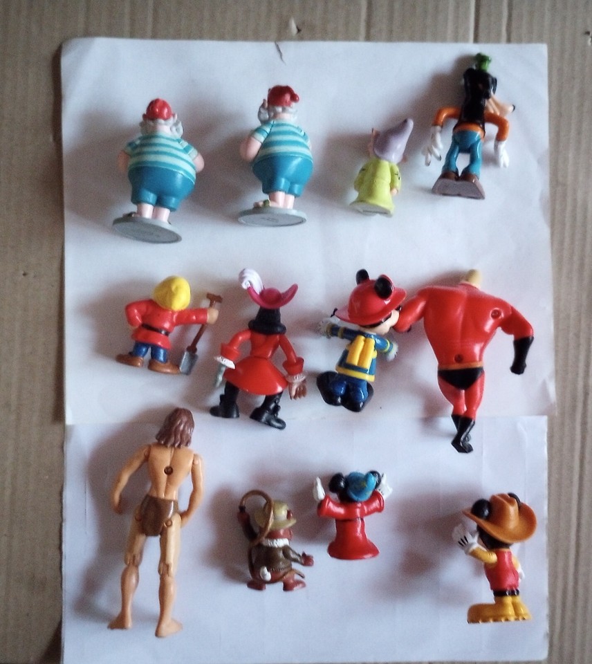 Disney PVC & Figure Lot Mickey Mouse Goofy Tarzan Captain Hook Fantasia ...