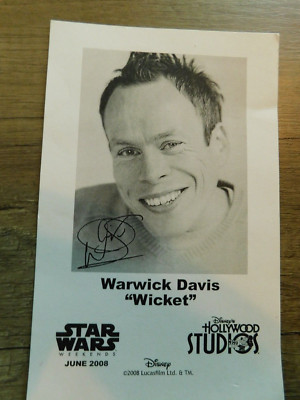 Star Wars Weekends June 2008 Warwick Davis "Wicket" Photo and Signature ...