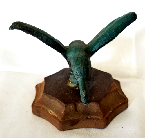 VTG Cast Iron Hummingbird Figurine on Wood Mount Hand Made Folk Art ...