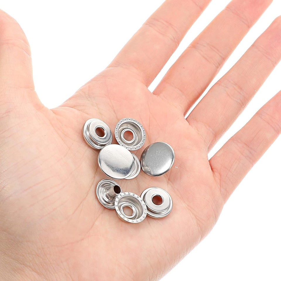 240pcs 60 Sets Stainless Steel Snap Button Kit Heavy Duty 15Mm Metal ...