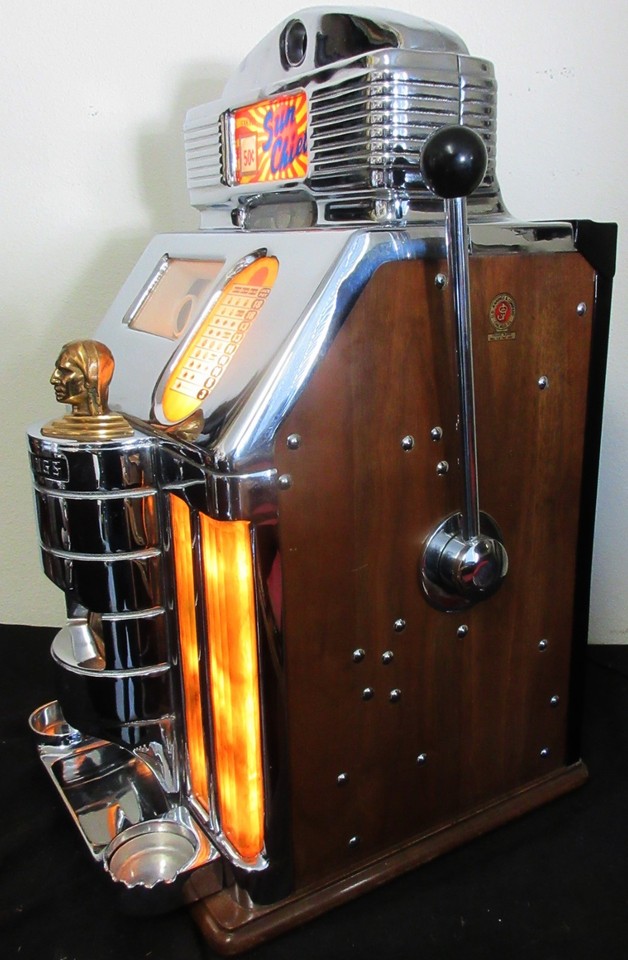 Jennings 50c Amber Lite Up Sun Chief Slot Machine Tic Tac Toe | eBay