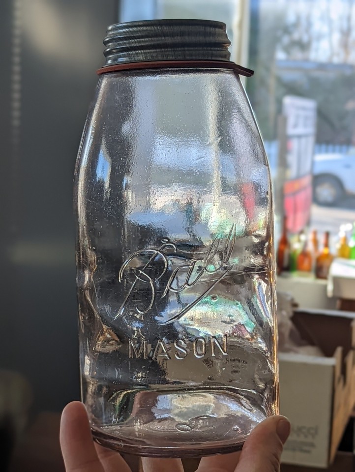 SCA/Light Purple Half Gallon 2L Ball Mason Wavy Bingham Machine Made ...