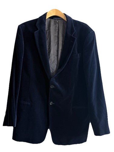 Armani Collezioni Men's Navy Blue Velvet Blazer Jacket SZ 44 Formal ...