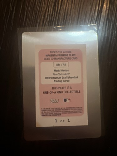 Topps 2020 Bowman Draft Mark Vientos Magenta Printing Plate 1of1 BD-174 ...