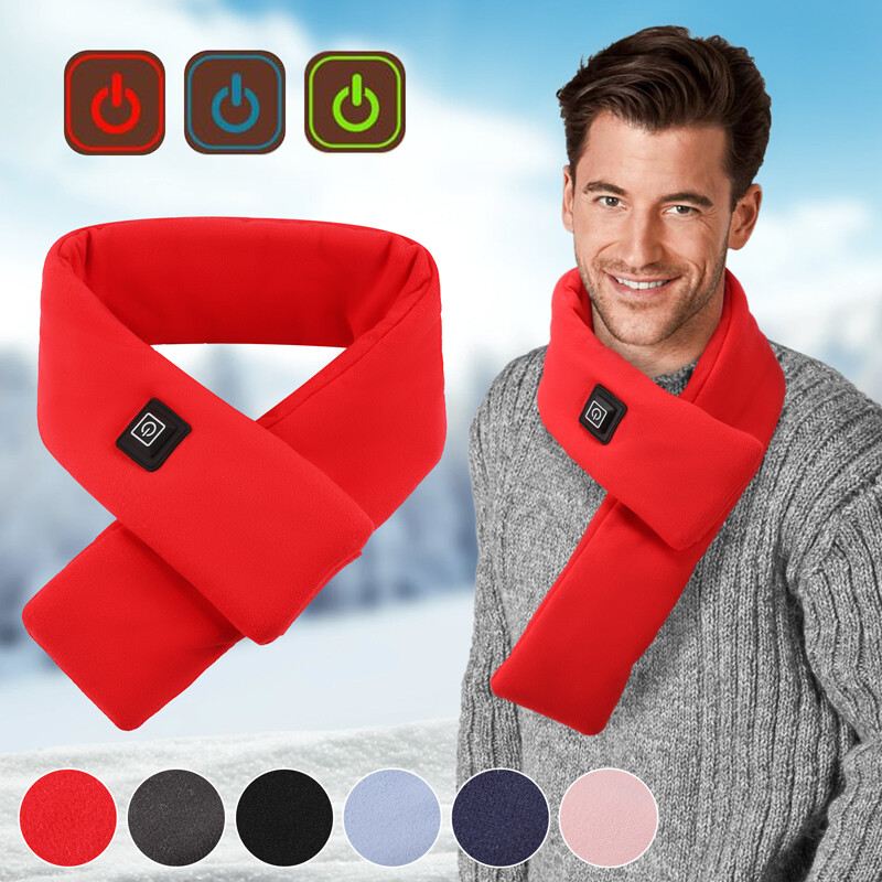 USB Heated Scarf Neck Heating Pad Winter Neck Warmer Shawl Electric ...