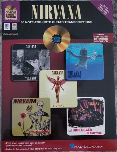 Kurt Cobain Nirvana CD-ROM Sheet Music 30 Note-for-note Guitar Song ...