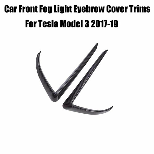 Front Fog Light Lamp Eyebrow Cover Moulding Trim For Tesla Model 3 2017 ...
