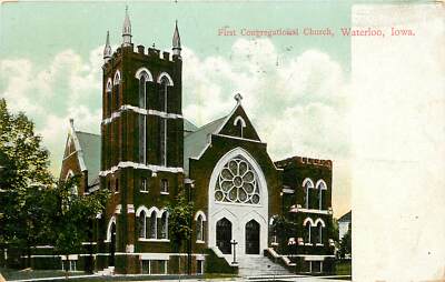 Iowa, IA, Waterloo, First Congregational Church 1908 Postcard | eBay