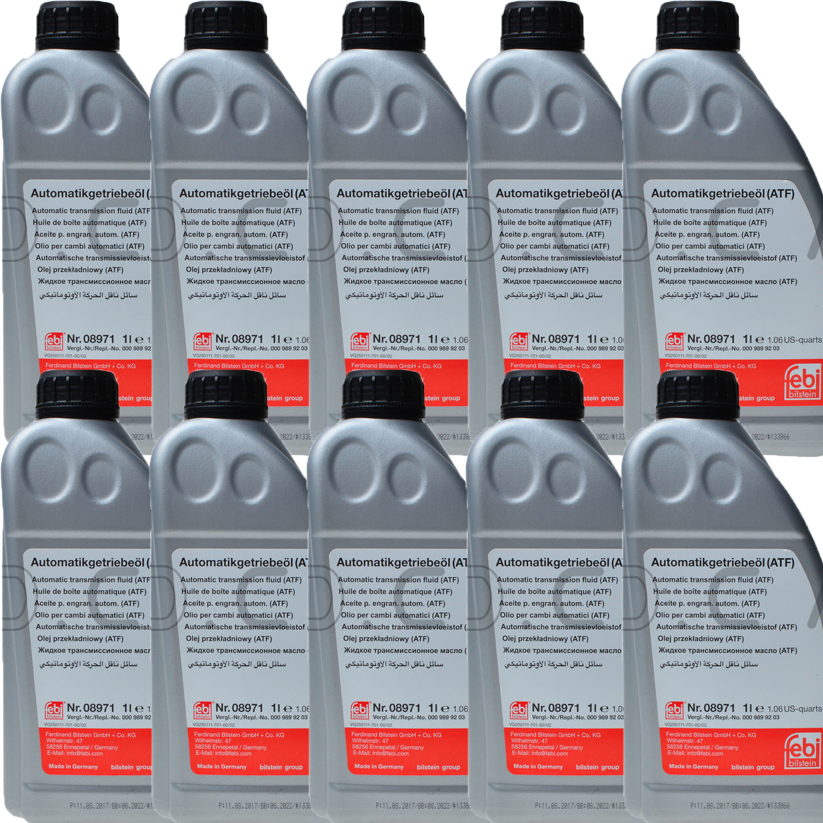 10x1L FEBI 08971 Getriebeöl Automatikgetriebeöl Hydrauliköl ATF DEXRON ...