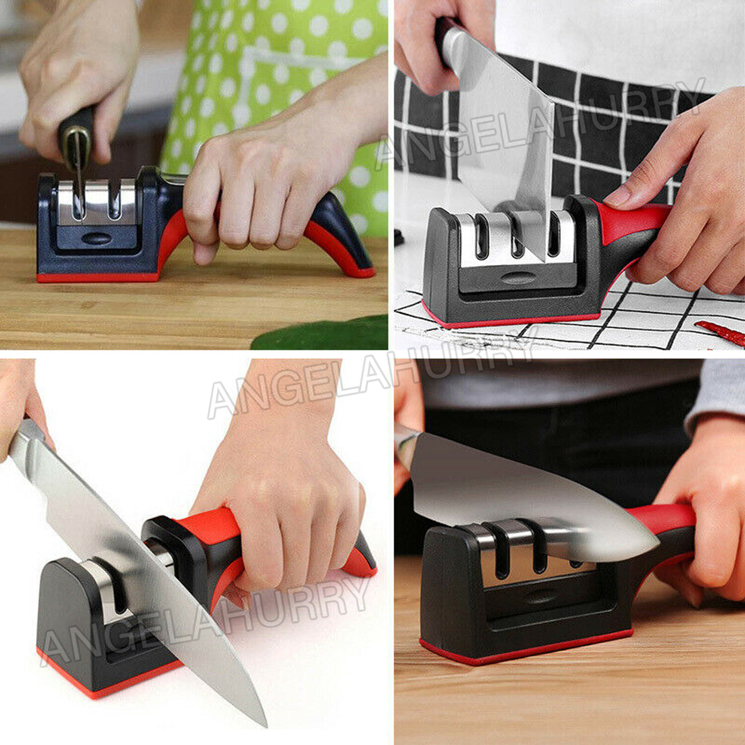 Knife Sharpener 3 Stage Kitchen Diamond Sharp Knives Scissor Sharpening ...
