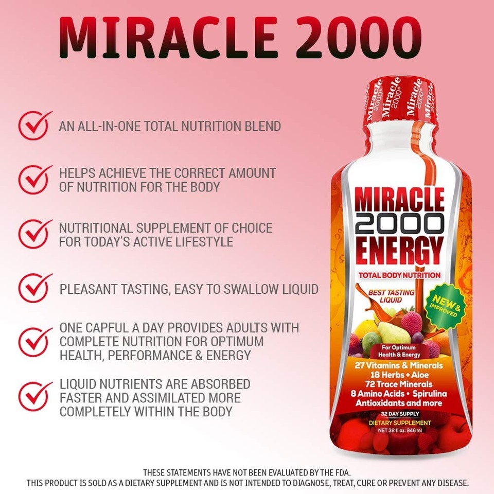 Century Systems Miracle 2000 Liquid Multivitamin Mineral Amino ...