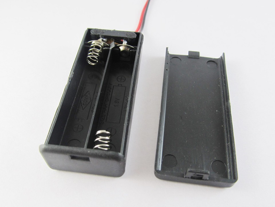 2pcs 2xAAA 3A 3V Cell Battery Holder Box Case With Switch 6'' Lead Wire ...