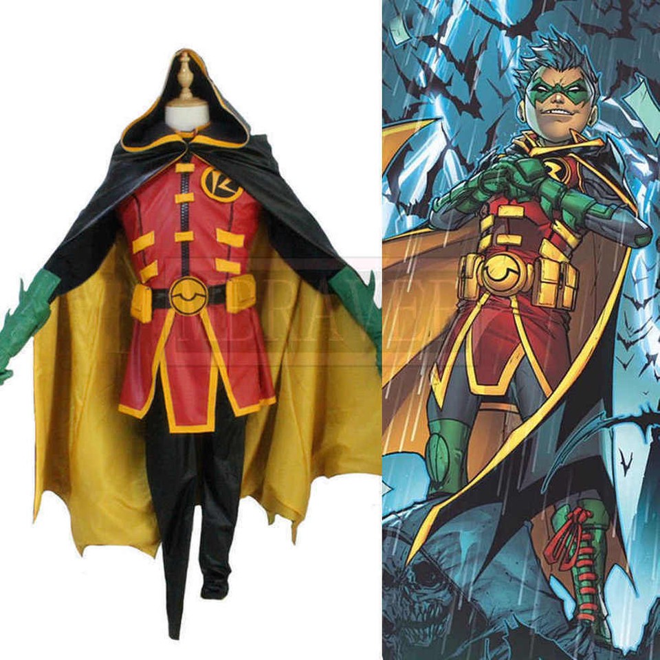 Red Robin Superhero Damian Wayne Cosplay Costume Custom Made | eBay