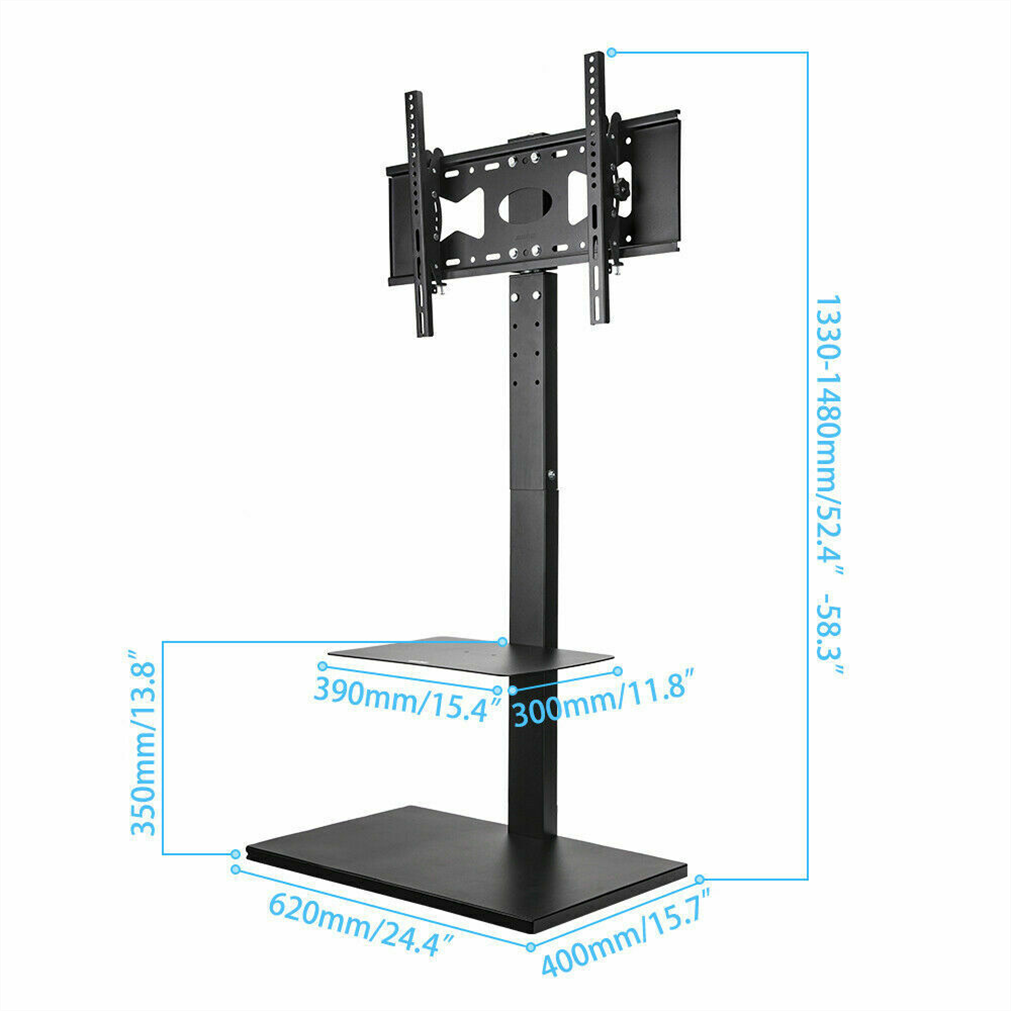 Rolling Trolley TV Stand Height Adjustable Mount Bracket for 32"-70 ...