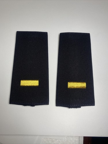 Police Lieutenant Epaulettes, - Gold Embroidery On Navy Fabric- Vel ...