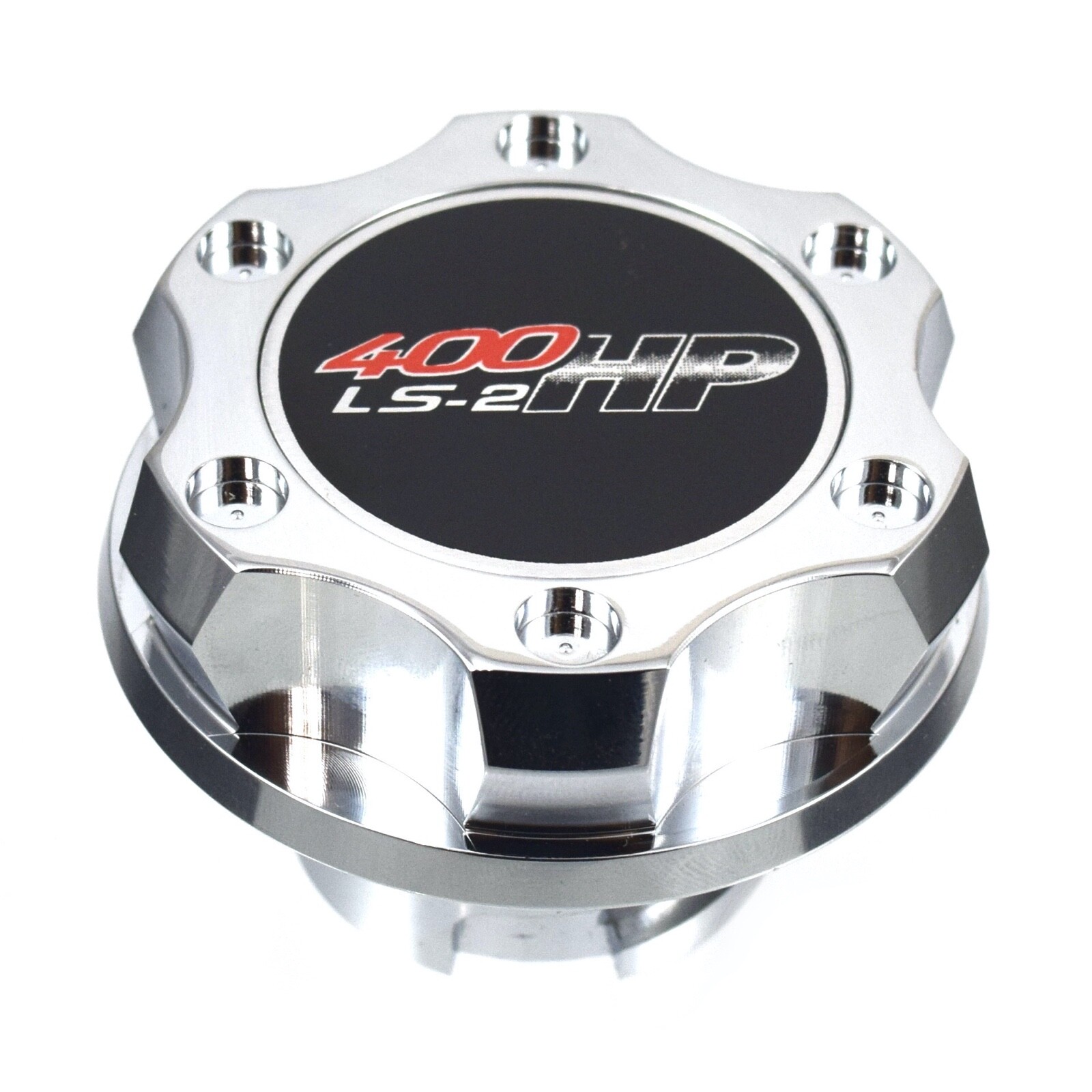 Chrome Oil Cap Filler Racing Billet Black 400hp Emblem Fits LS2 LS-2 | eBay