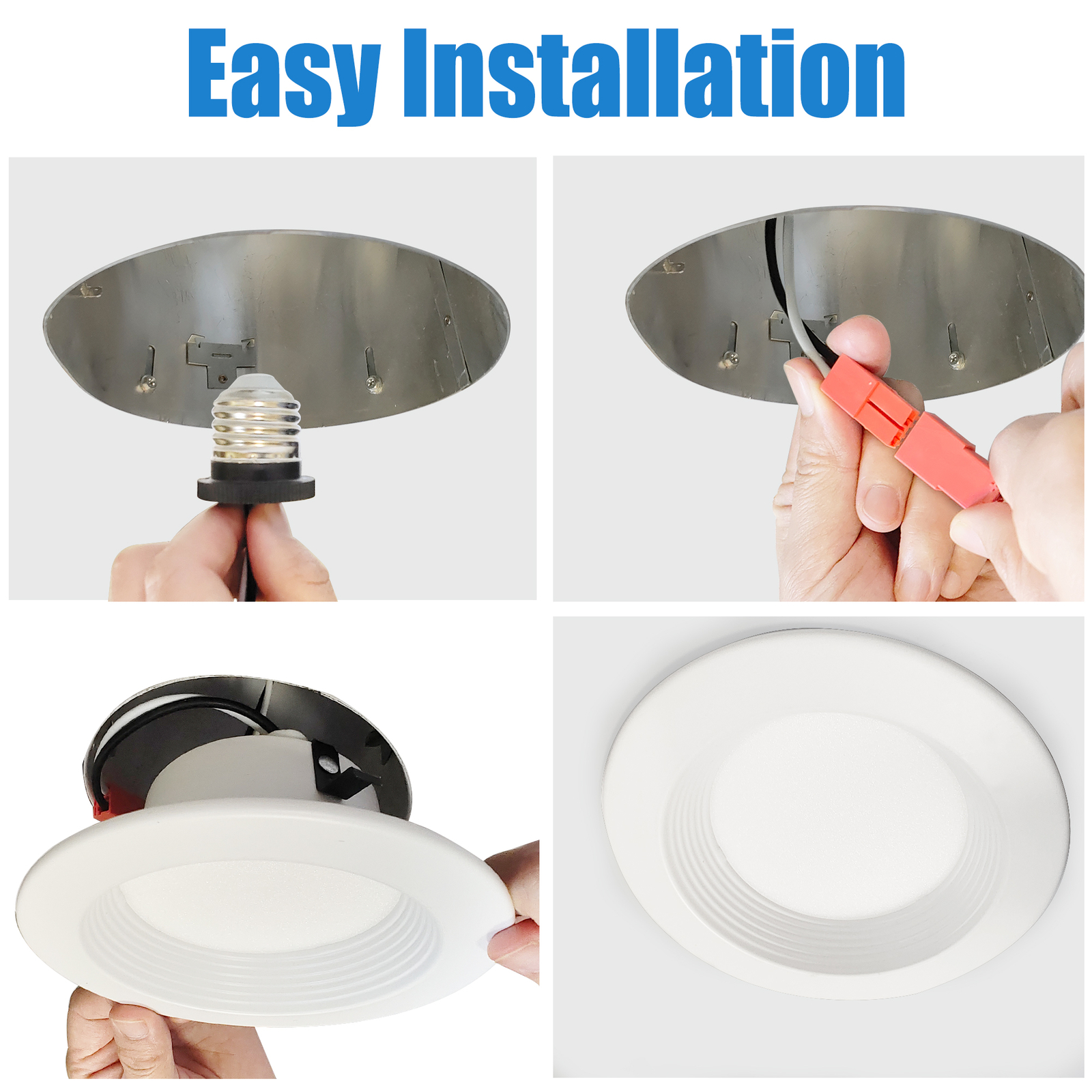 6/12 Pack 4'' Inch LED Can Light Housing 3000K Construction Recessed ...