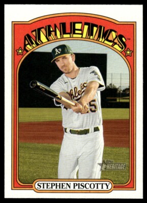 2021 Topps Heritage Baseball Stephen Piscotty Oakland Athletics #495 SP ...