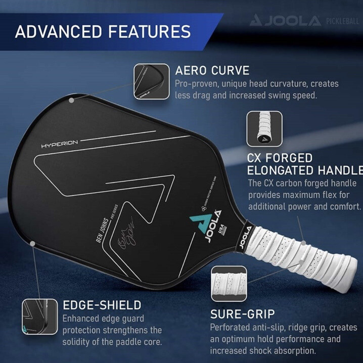 JOOLA Hyperion Pro 16mm Pickleball Racquet - Black | eBay
