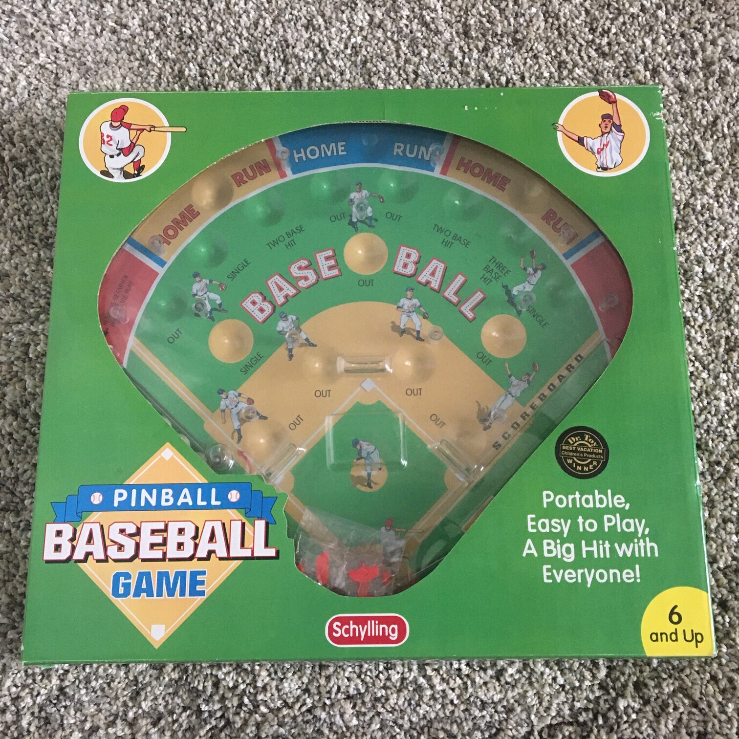 Portable Metal Pinball Baseball Game by Schylling table top game in box ...