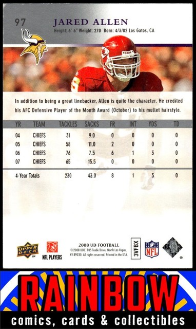 2008 Upper Deck - #97 Jared Allen for sale online | eBay