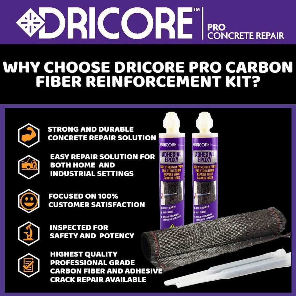 Pro Concrete Repair Carbon Fiber Reinforcement Kit | eBay