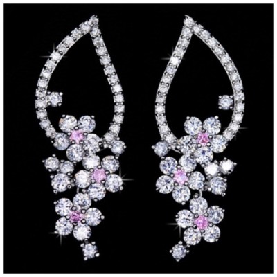 Made With Swarovski Crystals The Quim Silver & Pink Flower Earrings $88 ...