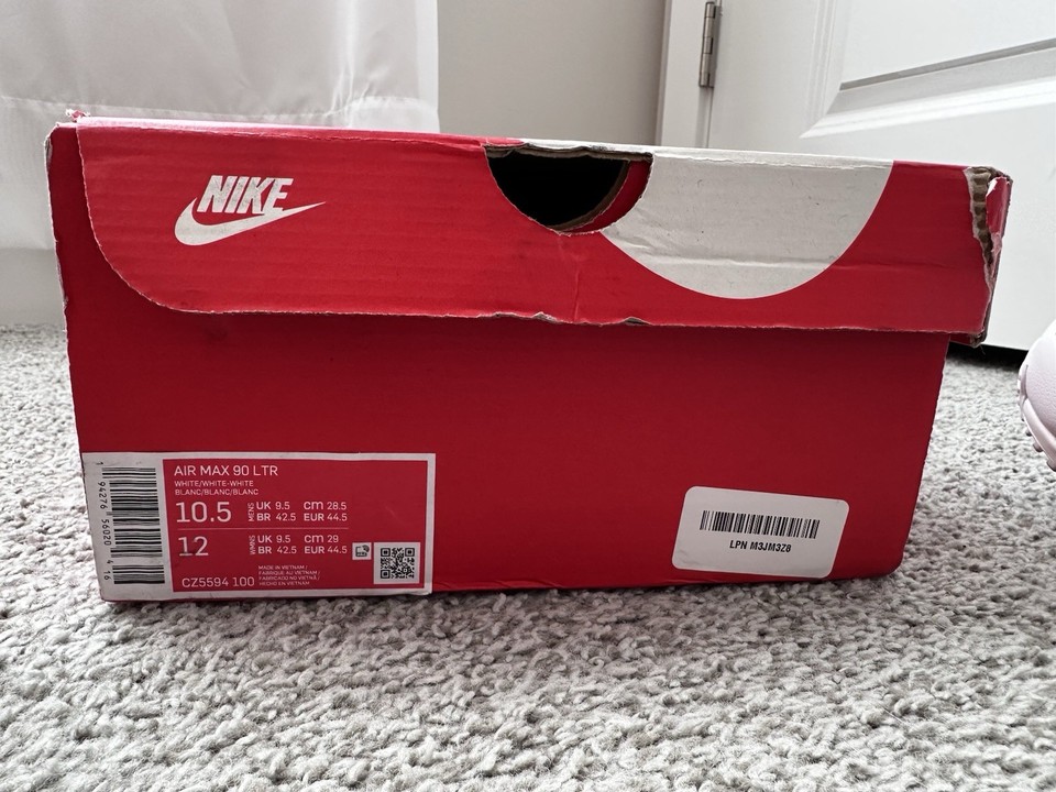 Nike Air Max 90 Triple White Leather | eBay