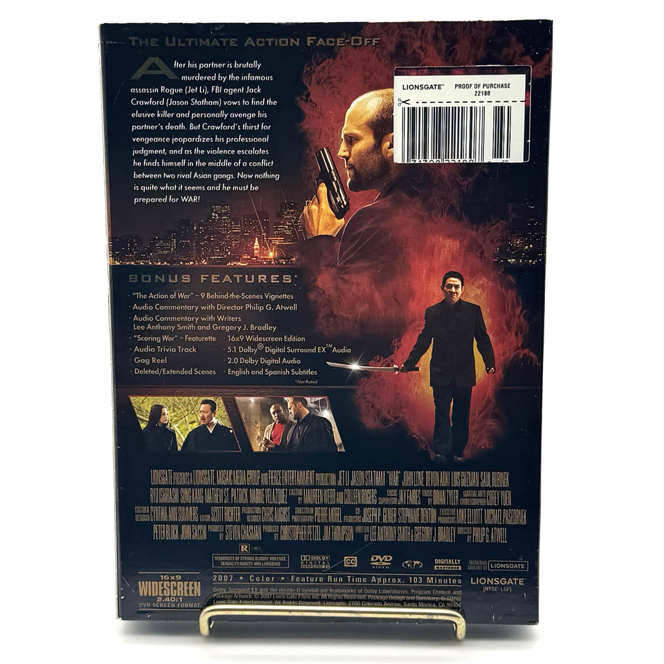 War DVD 2007 Jet Li Jason Statham Action Thriller Crime Martial Arts ...