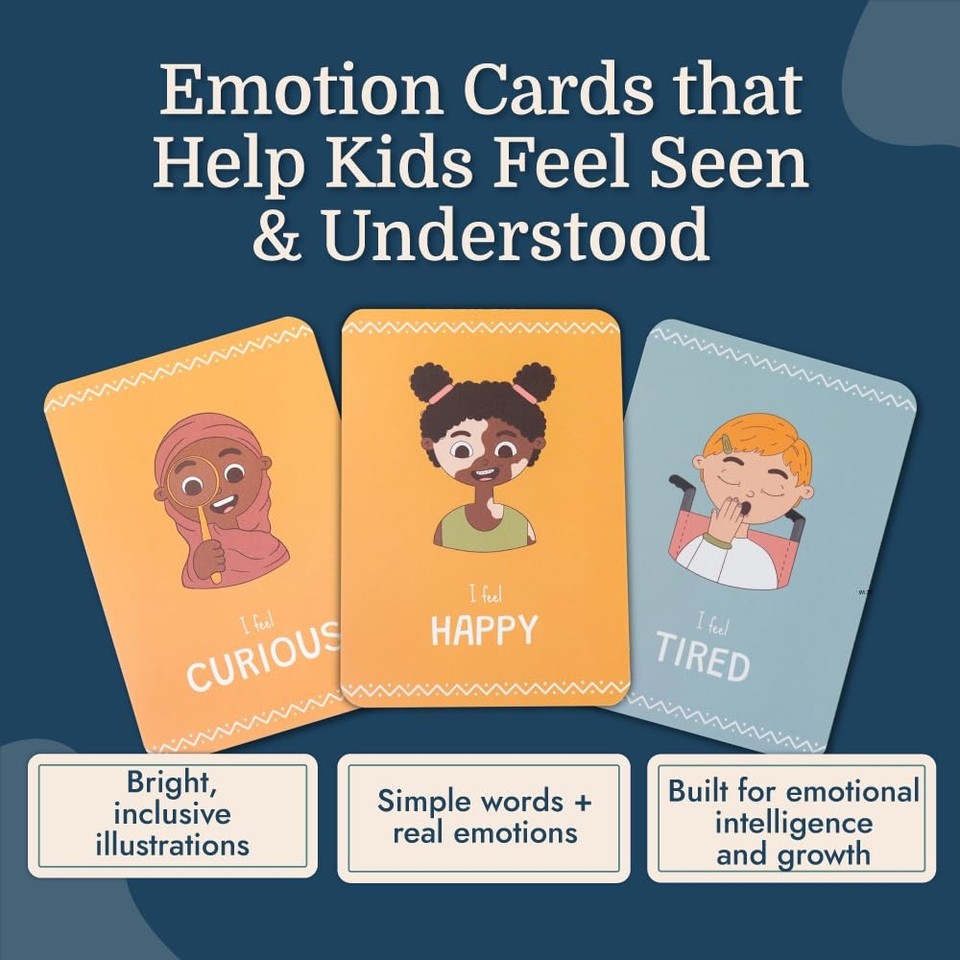 Emotion Flashcards – 25 Emotion Cards for Kids. Help Toddlers Identify ...