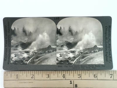 Keystone View Stereoview Card New Crater Geyser Norris Basin ...