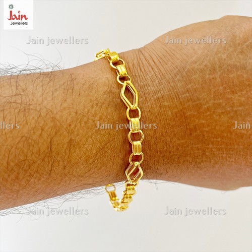 Fine Jewelry 18 Kt Real Solid Gold Fancy Men's Bracelet 3 - 8 Gm Wide 7 ...