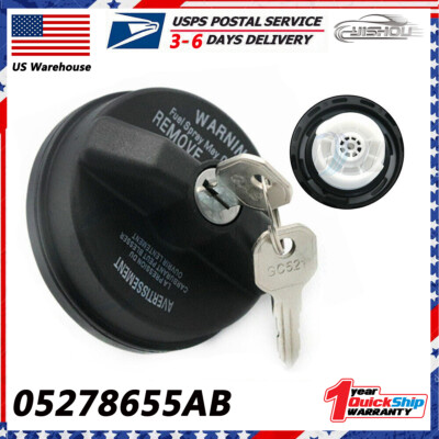 5278655AB Locking Gas Fuel Cap Fits For 2001-2021 Chrysler Jeep Dodge ...