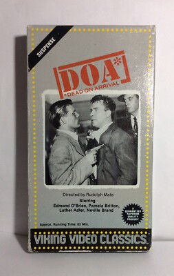 DOA* : *Dead on Arrival - VHS Tape - Starring Edmund O'Brien - 1950"s ...