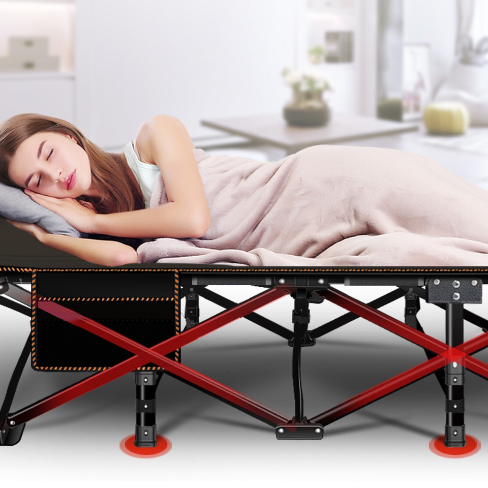 MOPHOTO XXL Folding Camping Cot Portable Military Cots W/Cushion ...