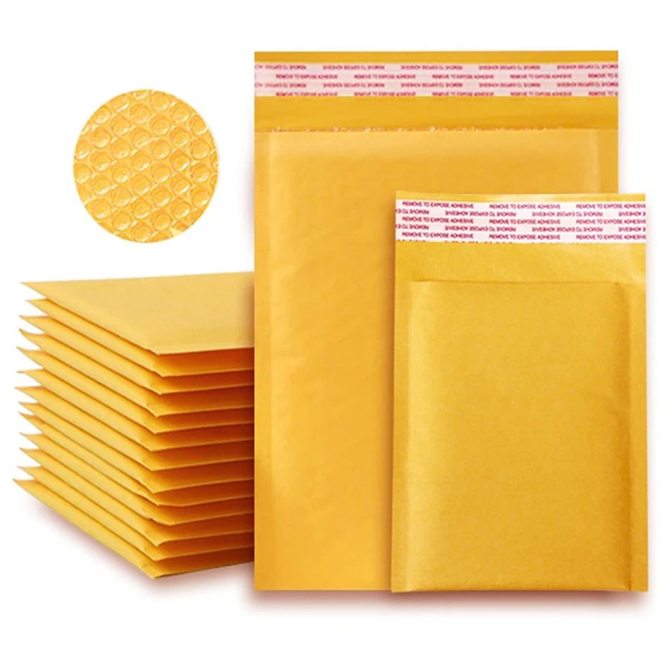25 50 100 Packs Padded Envelopes Kraft Bubble Mailers Shipping Mailing ...
