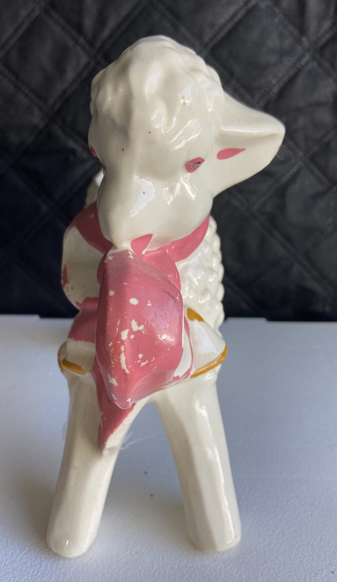 Pink Lamb Planter Mccoy 1940 1950 McCoy Snooty Poodle Planter