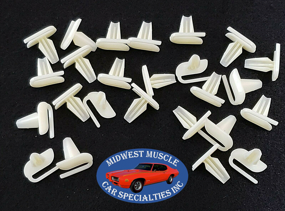 Ford 1/2"-5/8" Push In Body Side Fender Vinyl Top Moulding Trim Clip ...