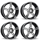 Set 4 15" Konig 48A Incident 15x6.5 4x100 4x4.5 Graphite Machined Face ...