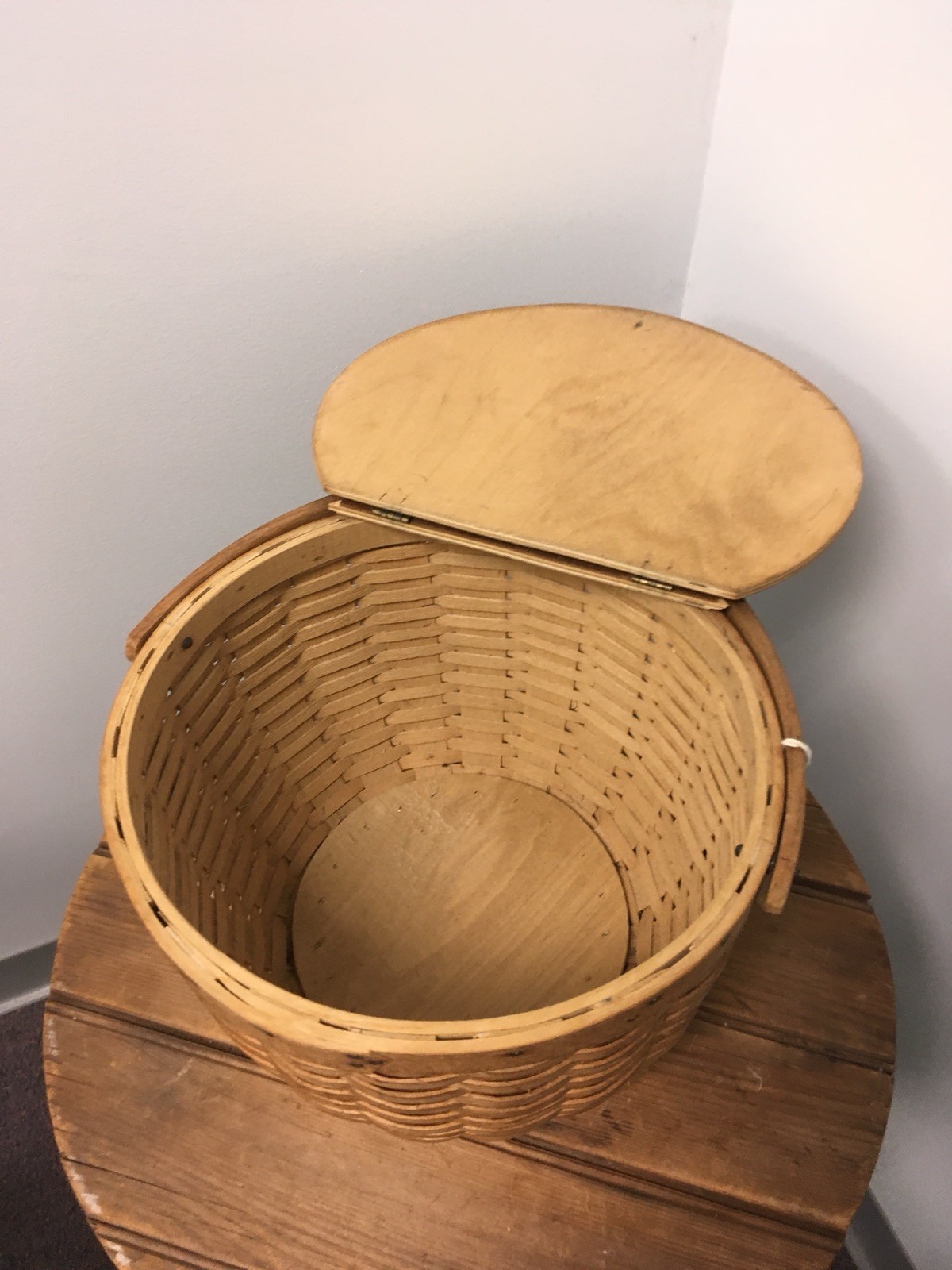 Antique B. G. HIGGINS Basket Pounded ASH Peck Picnic West Chesterfield ...