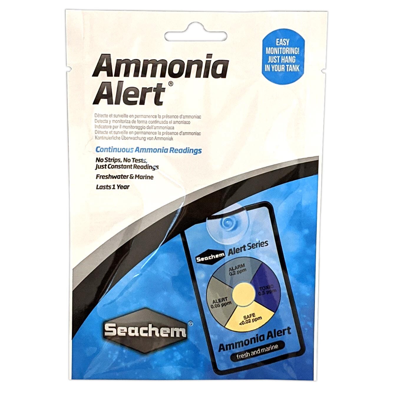 SEACHEM AMMONIA ALERT TEST KIT AMMONIA MONITOR MARINE FRESH AQUARIUM ...