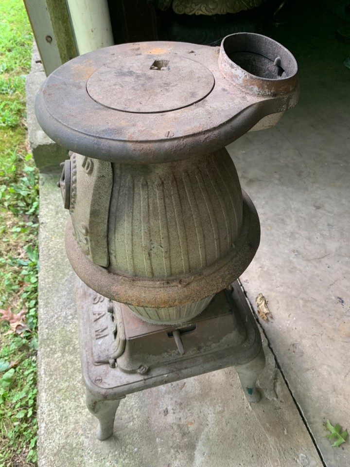 Antique SAM No 10 Pot Belly Stove/All origional/Pickup only! | eBay