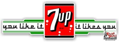 (7UP405) 12" x 3.7" 7UP 7 UP COOLER POP soda coca cola machine decal ...