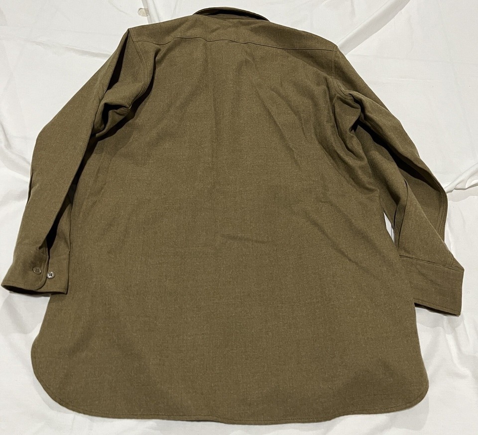 WWII WW2 Wool M37 Shirt Flannel OD 15x32 Coat Style 1943 1944? | eBay