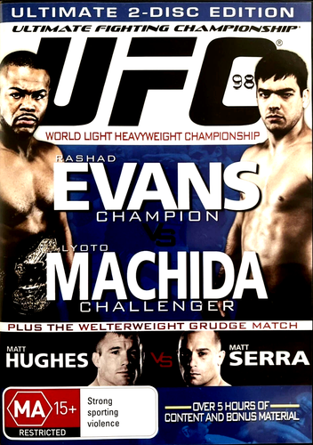 UFC #98 - Evans Vs Machida : NEW DVD : Region 4 *Rare OOP ...
