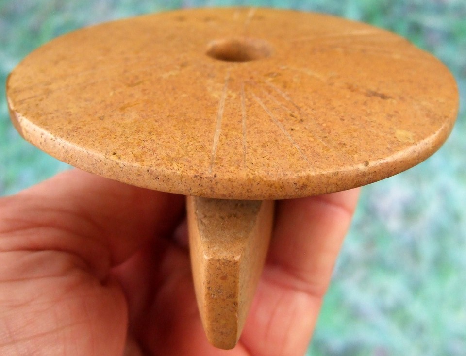 Rare Super Fine Engraved Ohio Pipestone Disc Pipe with Insight COA ...